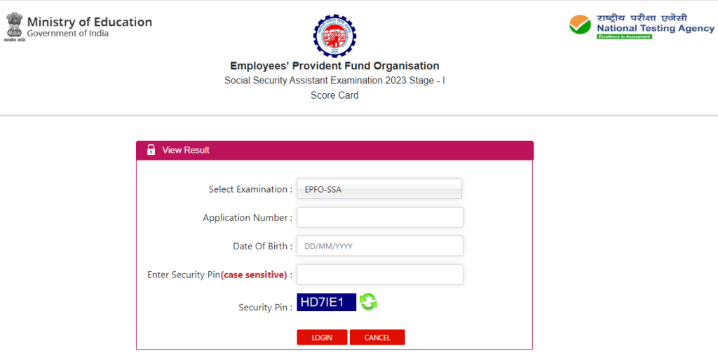 EPFO SSA Result 2023 Out, Score Card and Result PDF Link